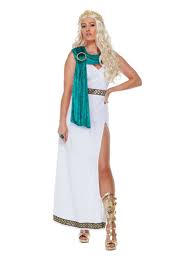 Deluxe Roman Empire Queen Toga Costume, White S – Partyland.is